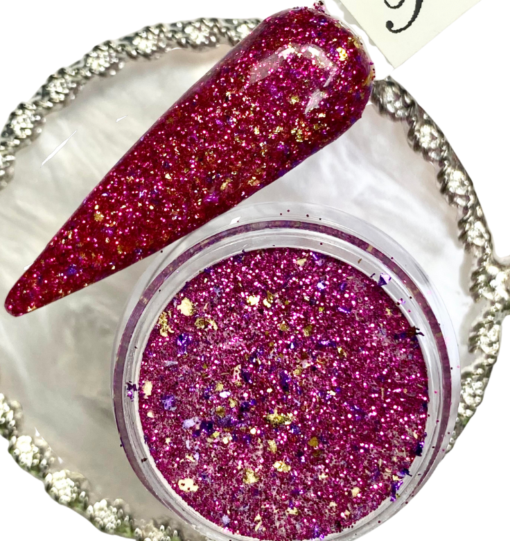 Fancy Pink Glitter With Foils Dip Powder – Royal House of Beauty